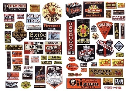 JL Innovative Design HO 373 1940s-1950s Oil and Tire Signs for Gas ...