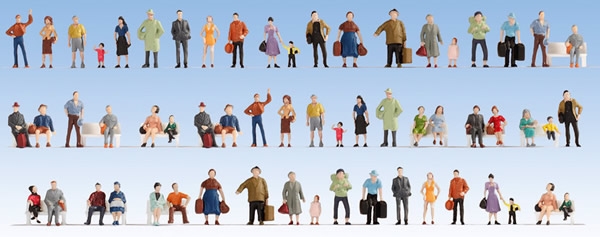Noch HO 18401 Mega Economy Figure Set (60) - Trainstoys