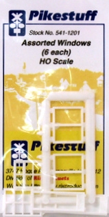 Pikestuff HO 541-1201 Assorted Windows (6-Pack) - Trainstoys
