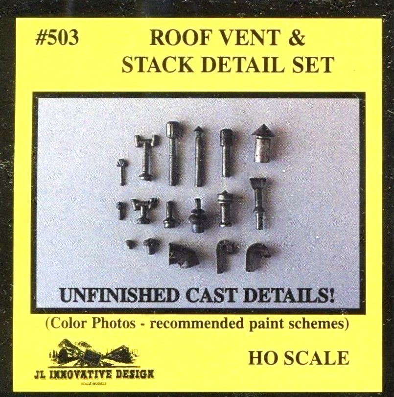 JL Innovative Design HO 503 Roof Vent and Stack Detail Set - Trainstoys